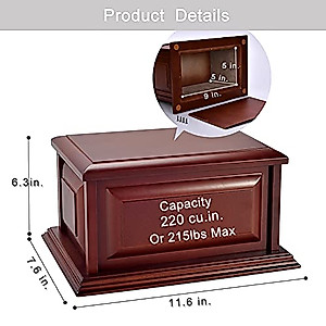 Wood Urn, Professional Wooden Urns for Human Ashes Adult,Burial-Cremation Urns (MDF)