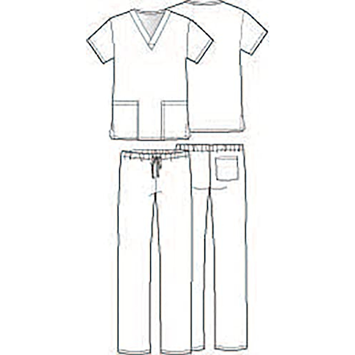 Vital Threads Men and Women Scrubs Set V-Neck Top & Drawstring Pant, VT509C, M, Black