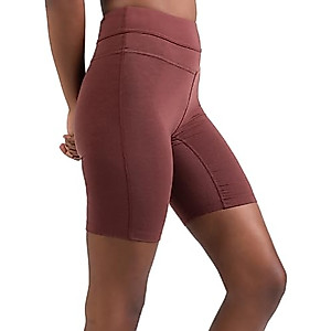 Woolly Clothing Co. Women's Merino Wool Bike Short - Mid Weight - Wicking Breathable Anti-Odor - Merlot Red - L