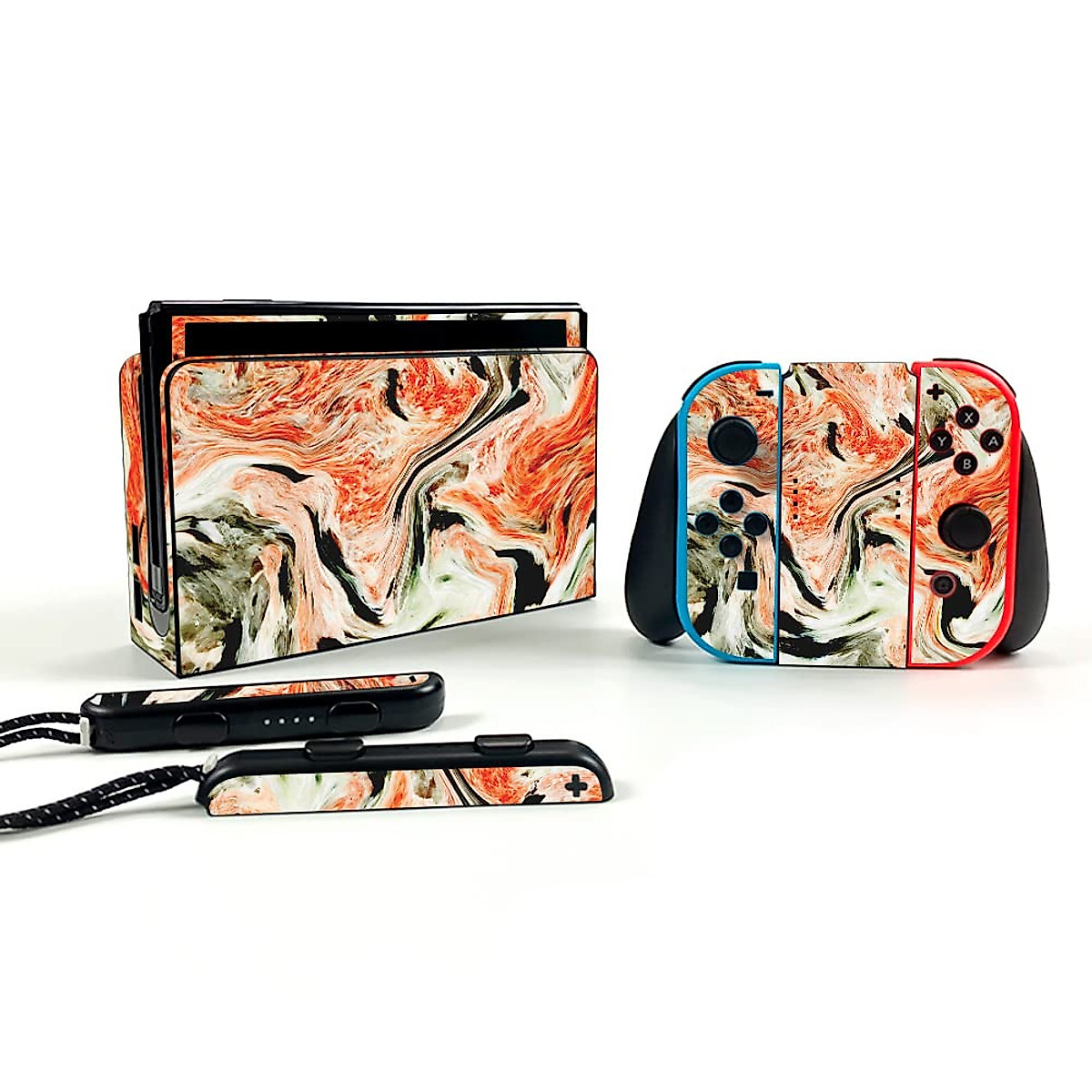 MightySkins Skin Compatible with Nintendo Switch OLED - Marble Madness | Protective, Durable, and Unique Vinyl Decal wrap Cover | Easy to Apply, Remove, and Change Styles | Made in The USA
