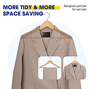 Korpai 24-Pack Wooden Hangers,Wooden Clothes Hangers with Smooth Shoulder Grooves,Suit Hangers with 360-Degree Rotatable Hook, Durable & Slim Wooden Hangers for Coats,Jackets,Dress,Pants ect,Natural