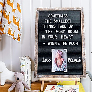 Felt Letter Board Letters Numbers Set 10x10 Inch, First Day School Board, Black Message Board Word Classroom Decor, Announcement Board Letters, Wood Frame Stand, New Pregnancy Baby Farmhouse Gifts