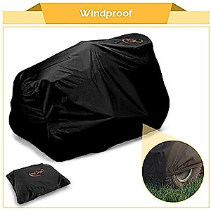 Riding Lawn Mower Cover Waterproof Polyester Oxford Tractor Cover Universal Fit Decks up to 54", Snow Blower Cover All Weather Premium Dustproof Snow Thrower Cover Heavy Duty Superior with Storage Bag