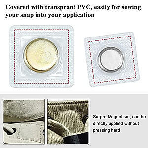 Hysagtek 20 Pairs Hidden Magnetic Snap 15mm 20mm Invisible Sew Magnetic Purse Closure Fastener Hidden Magnet Fastener for Handbag Clothing DIY Craft Sewing, 2 Sizes