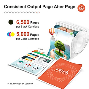 v4ink 046H Compatible Toner Cartridge Replacement for Canon 046 046H Toner Cartridge High Yield Set for Canon ImageClass MF731Cdw MF733Cdw MF735Cdw LBP653Cdw LBP654Cdw 4-Pack (4PK CRG046H)