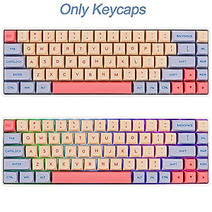 Fogruaden PBT Keycaps 132 Keys Marshmallow Keycaps Set, XDA Profile, Dye-Sublimation Cute Keycaps for Cherry Gateron MX Switches Mechanical Keyboard