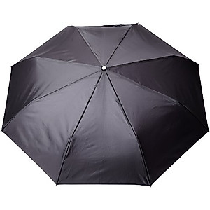 totes Titan Compact Travel Umbrella, Windproof, Water Repellent Auto Open/Close , Black