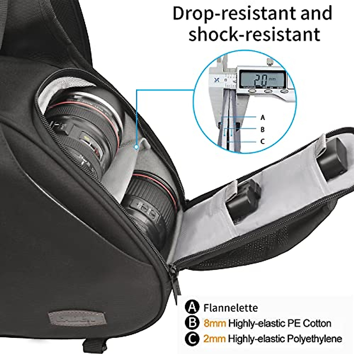 CADeN Camera Bag Sling Shoulder Bag Camera Case Waterproof with Rain Cover Tripod Holder, Compatible for DSLR/SLR Cameras (Canon Nikon Sony Pentax) and Accessories Shoulder Camera Bag