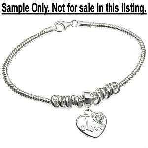 10 pcs Bright 925 Sterling Silver 7mm Round Spacer Ring fits European Charm Bracelets