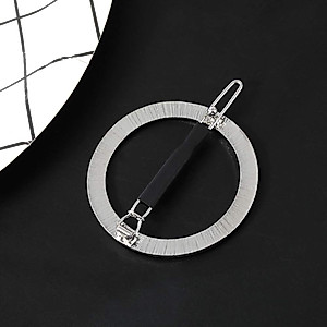 GIYOMI 2 Pcs Minimalist Hair Clip for Women and Girls, Newly designed Hollow Hoop Round Circle Geometric Metal Hair Clip Bobby Pin Ponytail Holder Hair Accessories(Gold & Silver)