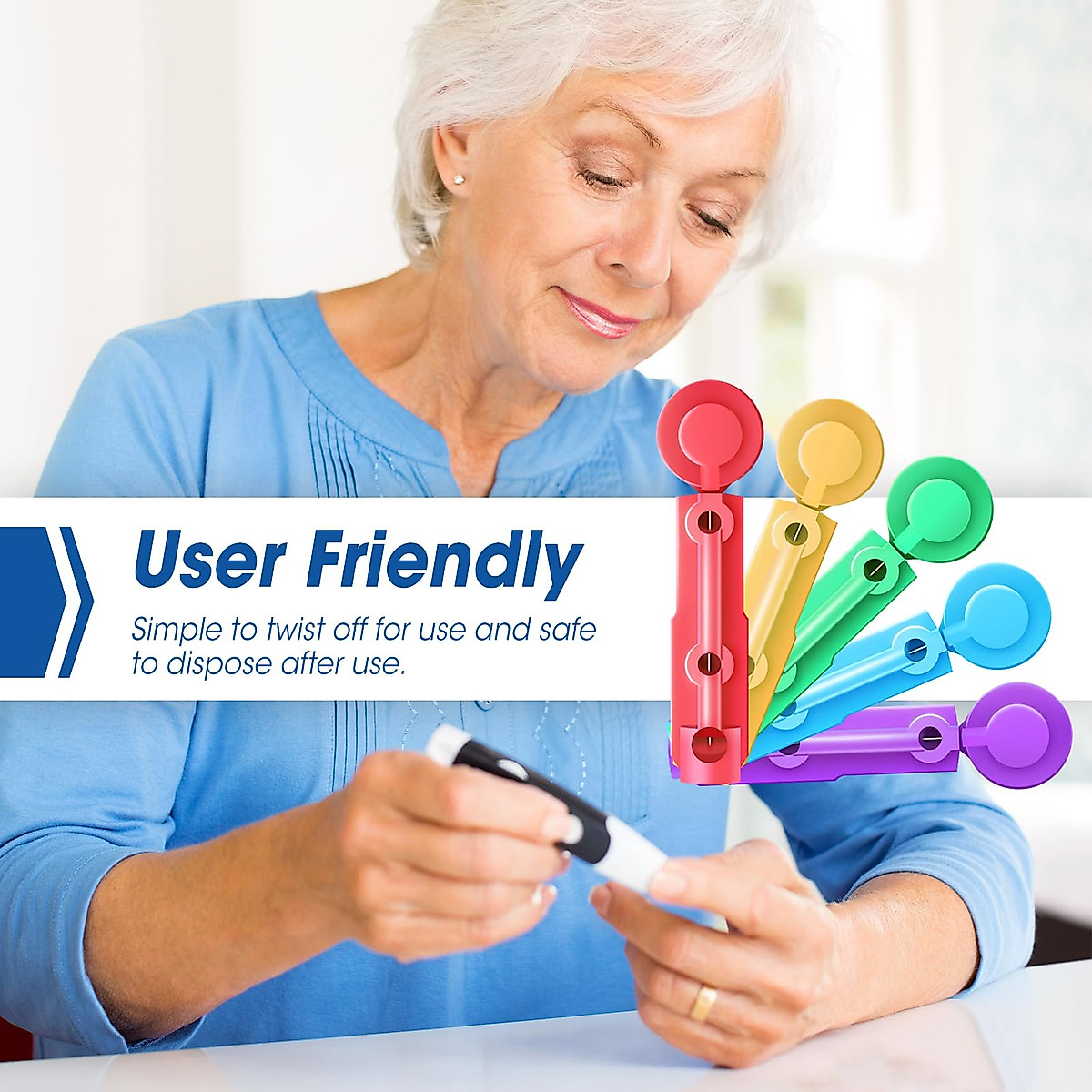 AZEN 350 Pcs Lancets for Diabetes Testing, 30 Gauge Multicolored Blood Sugar Lancets, Diabetic Lancets for Lancing Device