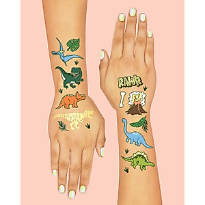 xo, Fetti Dinosaur Tattoos for Kids - 34 styles | Birthday Party Supplies Boy, Dino Party Favors, T-rex Decorations