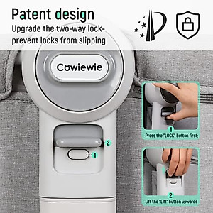 Cowiewie Baby Bassinets with Universal Wheels with Brakes Co Sleeper Bassinet with Storage, Double-Lock Patent Design; 7-Level Height Adjustable, Include Rebound Mattress