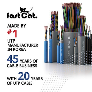 fast Cat. Cat 6 Ethernet Cable 1000ft (Blue) - 23 AWG, CMR, Insulated Solid Bare Copper Wire Cat 6 Cable with Noise Reducing Cross Separator - 550MHZ / 10 Gigabit Speed UTP LAN Cat6 Cable 1000ft - CMR