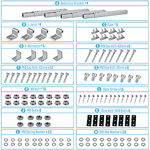 Adjustable Solar Panel Tilt Mount Brackets - Aluminum Alloy Mounting Brackets Support to 100 150 200 300 Watt Solar Panel for RV, Trailer, Boat, Yacht, Roof, Wall and Off-Grid(2 Sets-4 PCS)