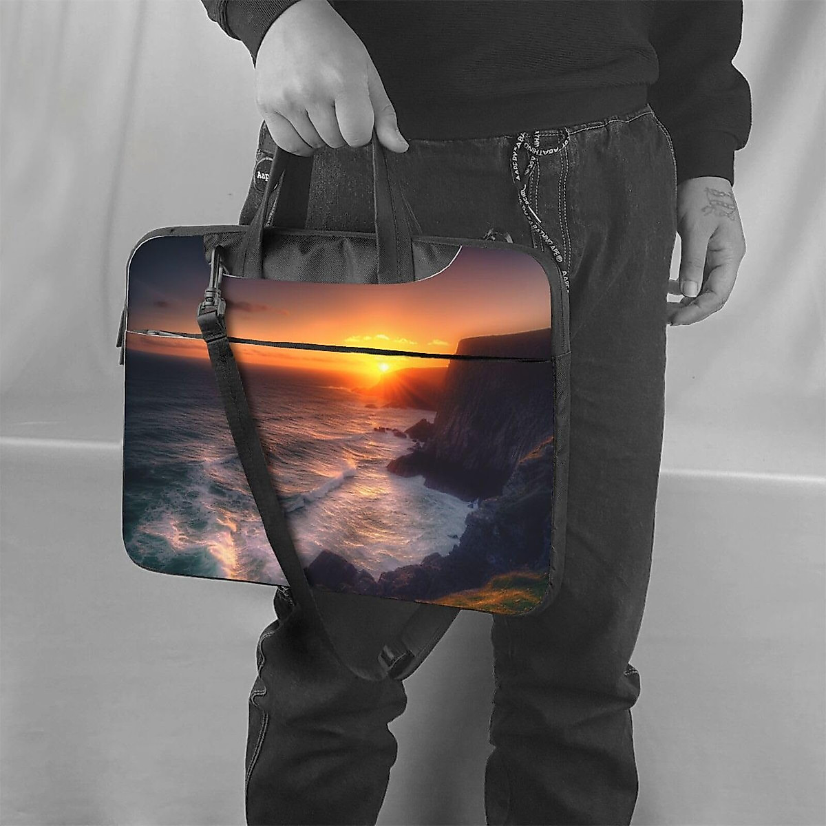 Ireland Sunset Seascape Laptop Bag for Women Men 15.6" Computer Sleeve Business Travel Briefcase Messenger Bag