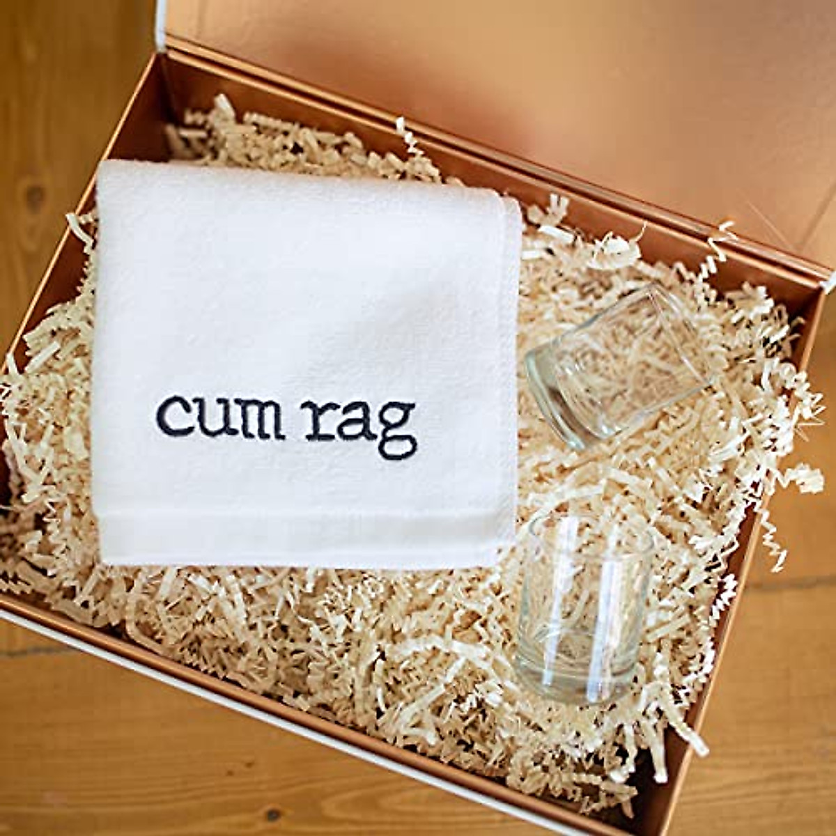 Embroidered Cum Rag Towel - Naughty Adult Humor Gift for Bachelorette and Bachelor Parties