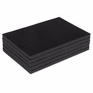 Healeved 5pcs Black Velvet Ring Insert Display Trays Insert Ring Holders Sponge Rings Earring Display Holders Foam Holder Organizer for Jewelry Showcase