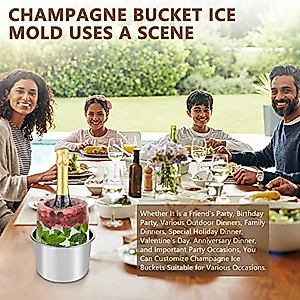 Champagne Ice Bucket, Wine Chiller Ice Mold, Bucket Ice Mold, Diy Kinds of Ice Buckets You Like, Easily Make a Variety of Exquisite Champagne Wine Buckets, Beautiful Decoration to Your Party.