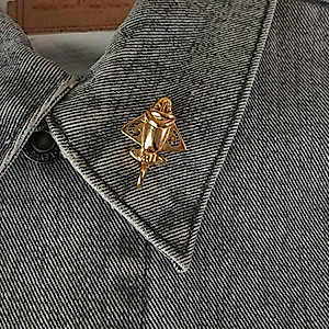Across The Puddle, Ancient Golden Jet-3 Lapel Pin | 24k GP Golden Flyer | Pre-Columbian Quimbaya Pin Airplane Jet | Ancient Aircraft | Ancient Astronauts | Original Golden Jets Collection