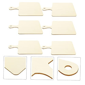 BESTonZON 12 Pcs Chopping Board with Handle Butter Tray Hand Decor Wooden Serving Trays Small Serving Board Mini Wooden Paddle Unfinished Chopping Boards Small Chopping Boards DIY Craft Meat