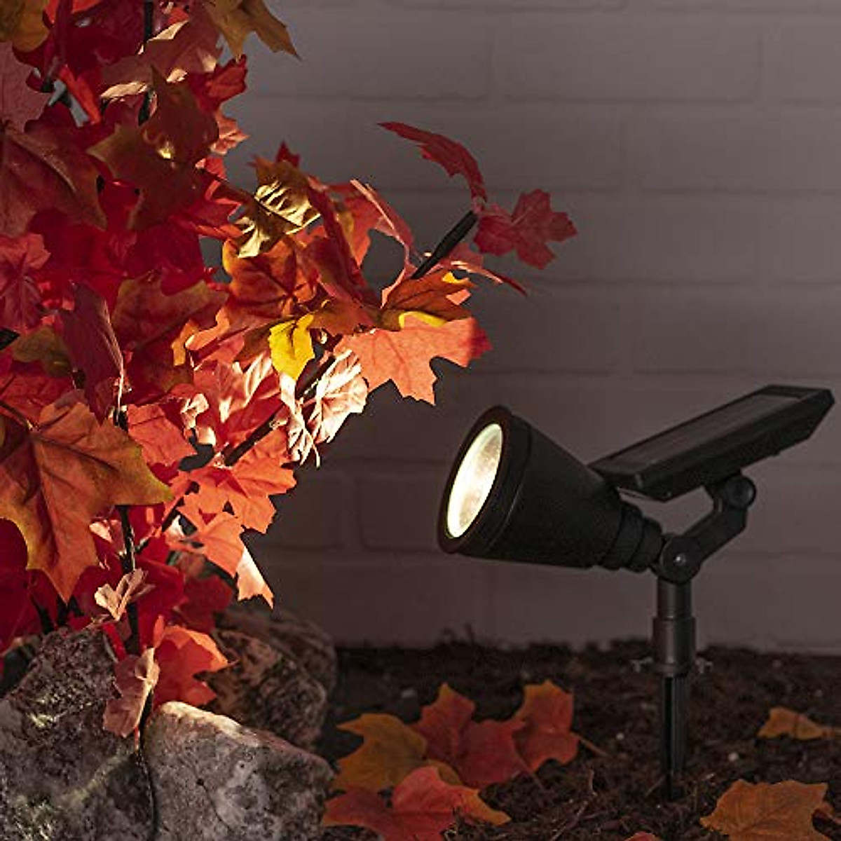 Sterno Home GL40460 Outdoor Solar LED Black Light Kit, Ground or Wall Mountable, Landscape Waterproof Security Lighting with Adjustable Spotlight for Patio, Porch, Deck, Garden, Pool - 2 Pack