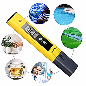TTSTAR Digital PH Meter Tester, 0.01 High Accuracy Quality 0-14 Measurement Range for Household Drinking, Pool and Aquarium Water PH Tester Design with ATC