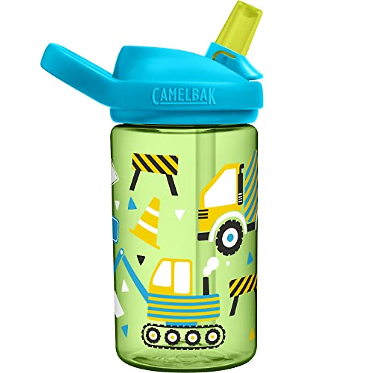 CamelBak Eddy+ 14 oz Kids Water Bottle with Tritan Renew – Straw Top, Leak-Proof When Closed, Building Rocks