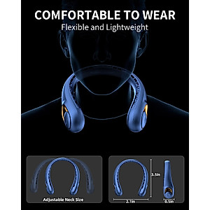 Neck Fan, Personal Fan with LED Indicator, USB-C Charging, Long-Lasting 5200mAh Battery, Hands Free Bladeless Fan with 3 Adjustable Speeds & Ultra-Quiet, Ideal for Home, Travel & Outdoor