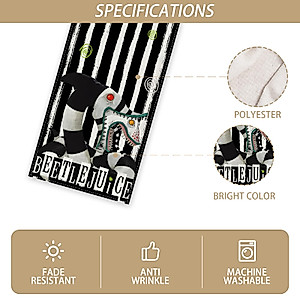 Linen Scary Creepy Halloween Table Runner Classic Movie Role Tablecloth Horror Halloween Party Decorations and Supplies for Home Kitchen Table-13×72''