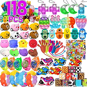 Mctuoba 118 Pack Party Favor for Kids 4-8-12, Treasure Box Toys, School Classroom Prizes, Pinata Stuffers Goodie Bag Fillers, Treasure Chest Carnival Prizes
