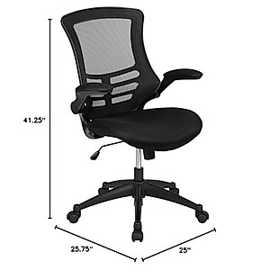 Pemberly Row Contemporary Mid-Back Mesh Office Chair in Black