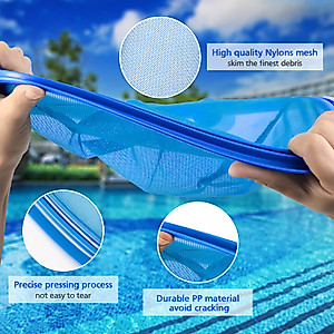 Mowend Pool Net, Pool Net for Cleaning, Including EZ-Clip, Pool Skimmer for Cleaning Pool Liners, Spas, Ponds and Kids Inflatable Pool (Pool Skimmer Net)