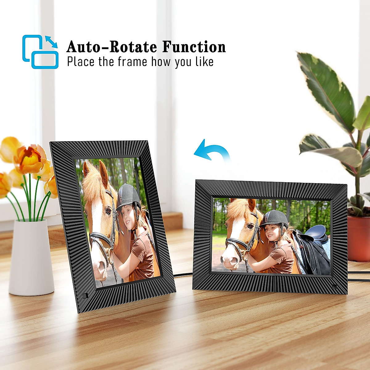 Digital Picture Frame Blviit 10.1 inch HD Touch Screen electronic Digital WiFi Photo Frames 2.4GHz Photos Frame with 16GB Storage to Share Photo via APP TF Card Email Gift Cloud for Friends and Family