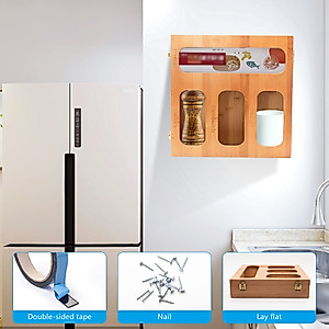 HYCXNLFD Bamboo kitchen storage box, Cabinet Drawer Organizer, Luxury Bamboo Drawer Organizer Storage Box for Kitchen Pantry, or Cabinet, Storage Holder