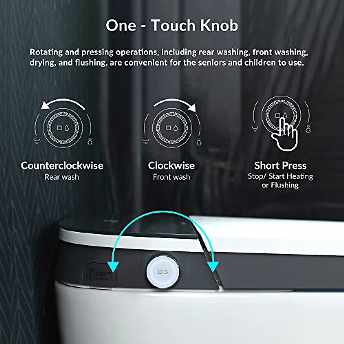 WOODBRIDGE Smart Bidet Toilet,1.28 GPF Dual Flush, Auto Open & Close, Auto Flush, Foot Sensor, 1000 Gram MaP Flushing Score, Heated Seat, ADA Chair Height Design and Cleaning Foam Dispenser
