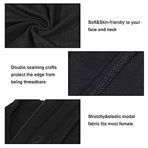 GERINLY Black Under Hijab Scarf Women's Ninja Jilbab Cap Stretch Full Neck Coverage Hijabs for Sport (Black)