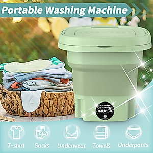 Mini Washing Machine, Foldable Ultrasonic Turbo Washing Machine，for Small Clothing,Underwear Suitable for Home, Business, Travel, College Room, RV, Apartment
