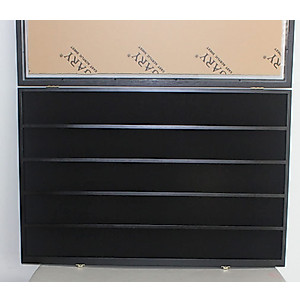 DisplayGifts Playing Card Display Case Frame Holds 60 Decks Collectible Poker Cards Only Acrylic Door UV Protection Black