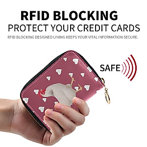 Slim Minimalist Soft Leather Mini Case Holder Organizer Wallet for Women Men Graceful Walking Chicken