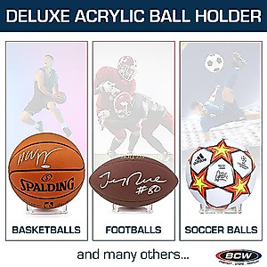BCW Acrylic Basketball Stand Football Stand Soccer Ball Stand - Sleek Anti-Slip Design | Basketball, Soccer, Football Holders for Display | Football Display, Soccer Display & Basketball Display