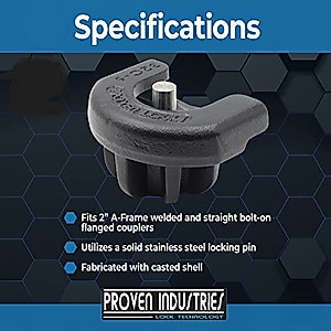 Proven Locks Model S175: 2 inch Trailer Hitch Lock, Fits Select 2 inch Couplers