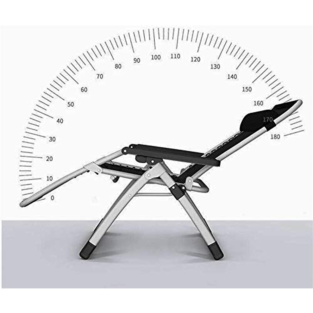 XZGDEN Lightweight Deck Chair Recliners,Locking Patio Outdoor Lounger Chair Oversize XL Padded Adjustable Recliner with Headrest Support 440lbs (Color : Black)