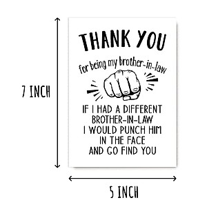 Thank You For Being My Brother-In-Law Funny Card - Fathers Day For Brother Dad Husband - Brother-In-Law Card - Brother-In-Law Gift Card