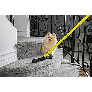 FURemover Pet Hair Removal Broom and Lint Brush Combo with Squeegee and Telescoping Handle That Extends from 3-5', Lint Brush Colors May Vary