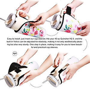 Neoprene Insulator Sleeve Compatible for Stanley 40 oz Tumbler with Handle, Stanley Quencher H2.0 FlowState,British Garden