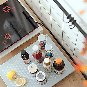 Hemoton Microwave Oven Rack Shelf Toaster Stand Kitchen Counter Seasoning Storage Rack Cabinet Organizer for Kitchen Utensils Towels Spices (Grey)