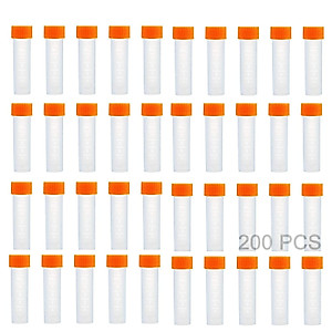 LANIAKEA 200Pcs Plastic Test Tubes with Screw Cap, 5ml Small Plastic Vials Centrifuge Test Tube, Plastic Frozen Test Tubes, Vial Screw Orange Seal Capfor Office School Laboratory Chemistry