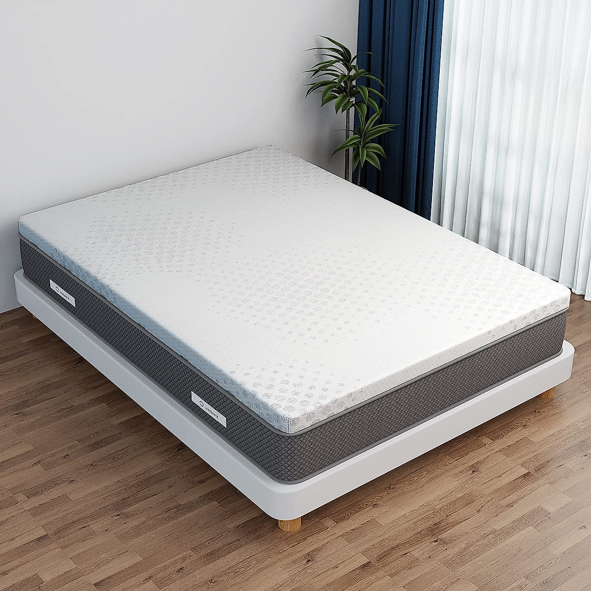 iHomy 3 Inch Memory Foam Mattress Topper Cooling Gel Infused Queen Mattress Toppers with Removable Breathable Cover 2-Layer Design (Queen, 3 Inch (Upgrade 2 in 1))