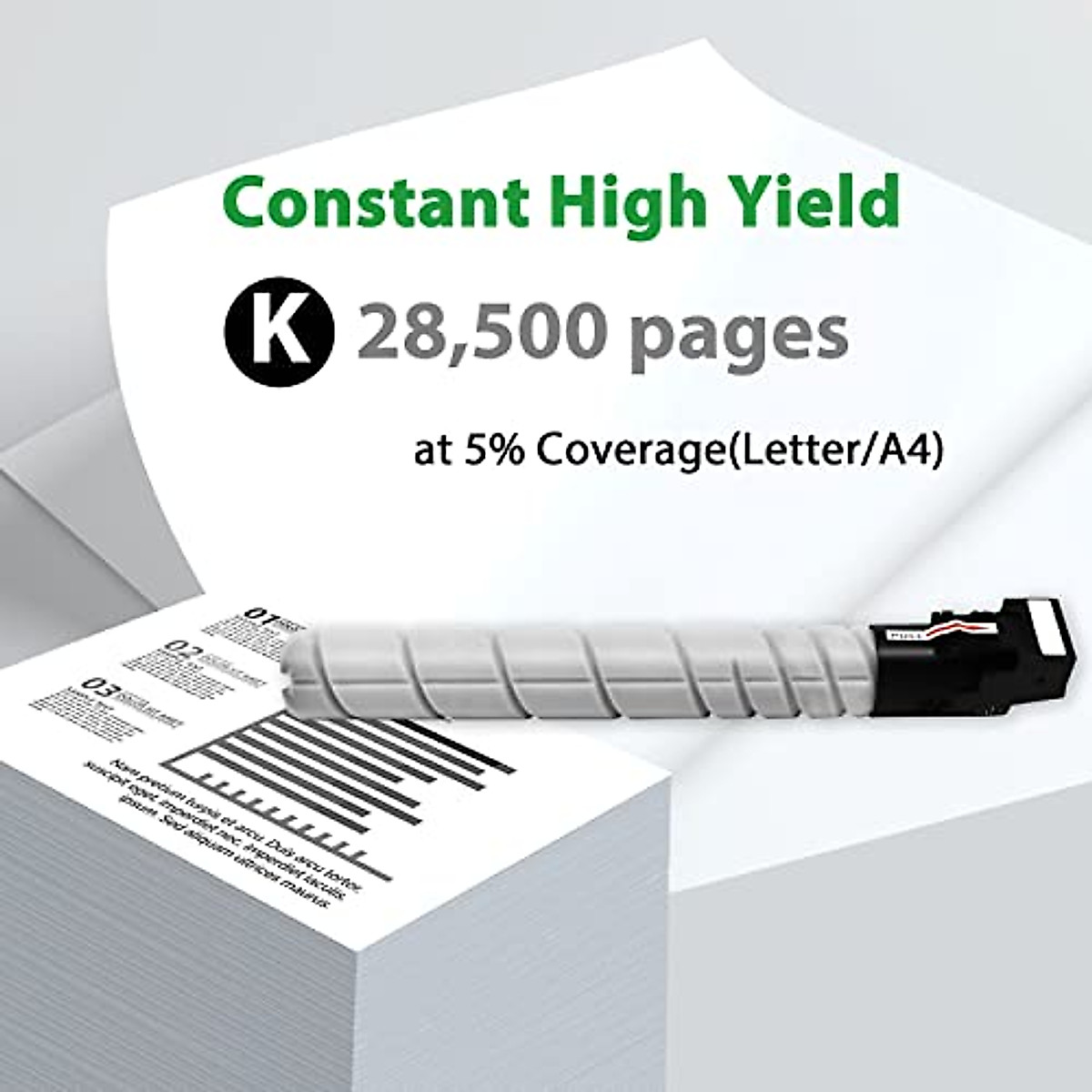 lexmate Compatible TN626 TN-626 (ACV1130) Black Toner Cartridge Replacement for Konica TN626K to use with Minolta bizhub C450i C550i C650i Priner (2,8500 Pages, Black, 1Pack)